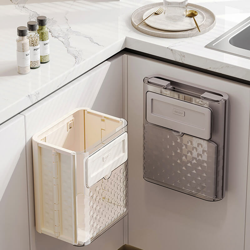 Hanging Kitchen Compost Bin, Foldable Food Waste Bin, Hanging Trash Can ...