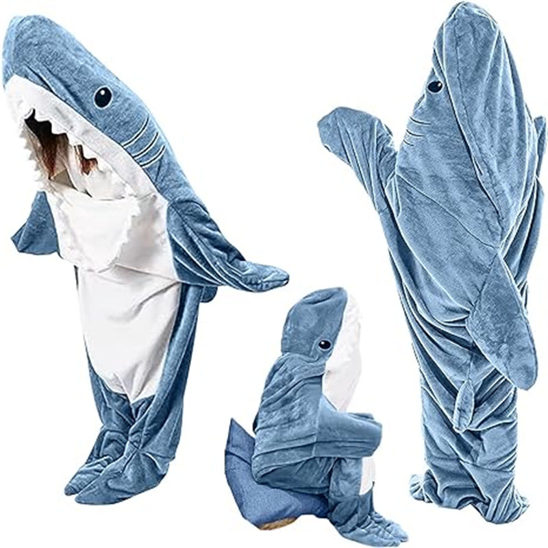 Wearable Shark Blanket for Men Women, Flannel Shark Blanket Hoodie ...