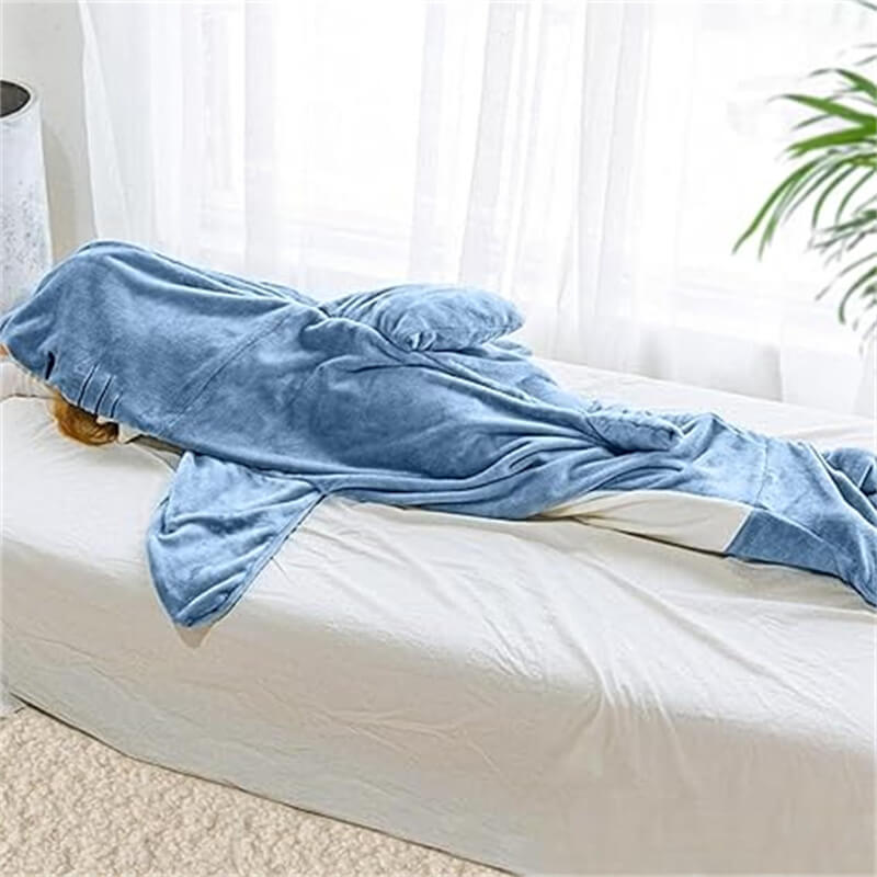 Wearable Shark Blanket for Men Women, Flannel Shark Blanket Hoodie ...