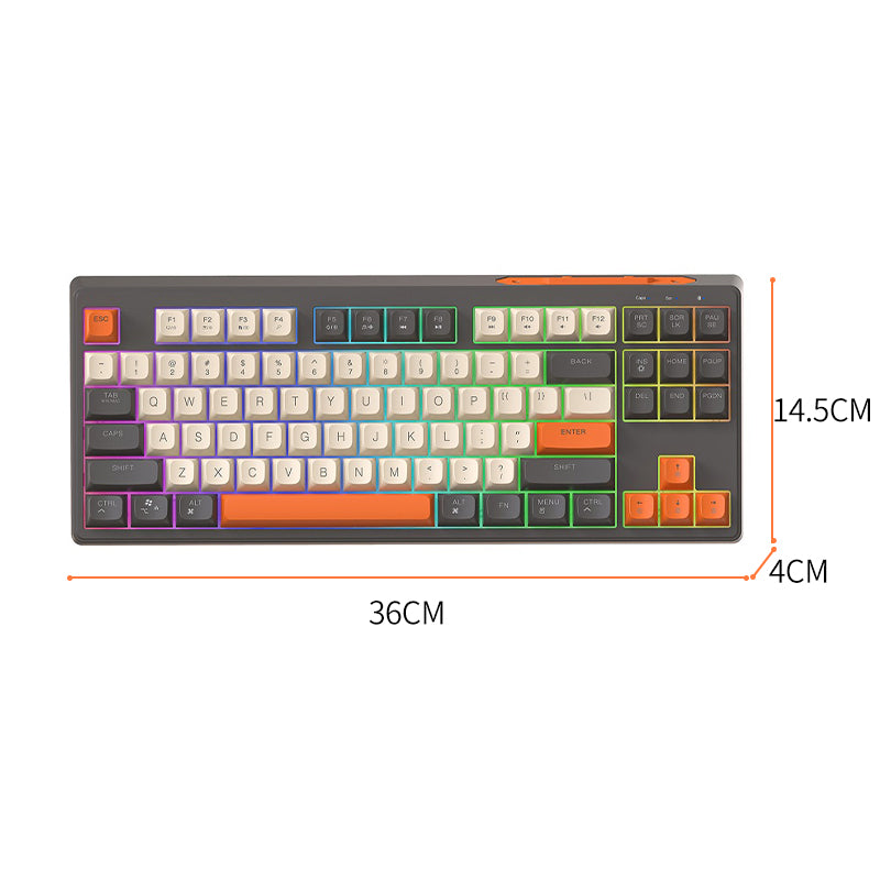 Wireless Mechanical Gaming Keyboard, 87 Keys TKL Gaming Keyboard for ...