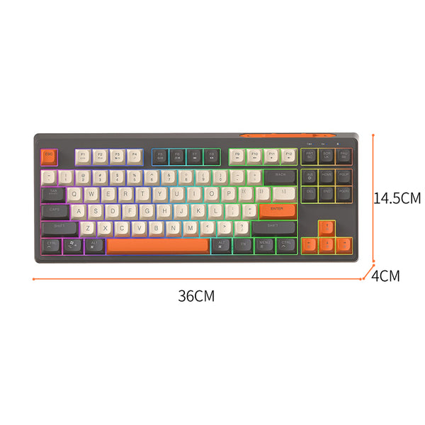 Wireless Mechanical Gaming Keyboard, 87 Keys TKL Gaming Keyboard for ...