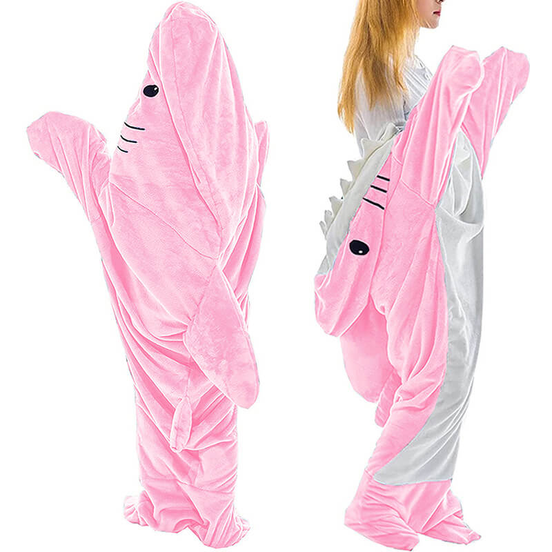 Wearable Shark Blanket for Men Women, Flannel Shark Blanket Hoodie ...