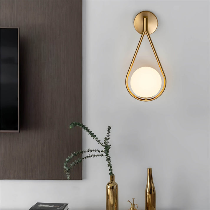 Globe Glass Water Drop Wall Light for Bedroom, Glass Ball Wall Mount ...