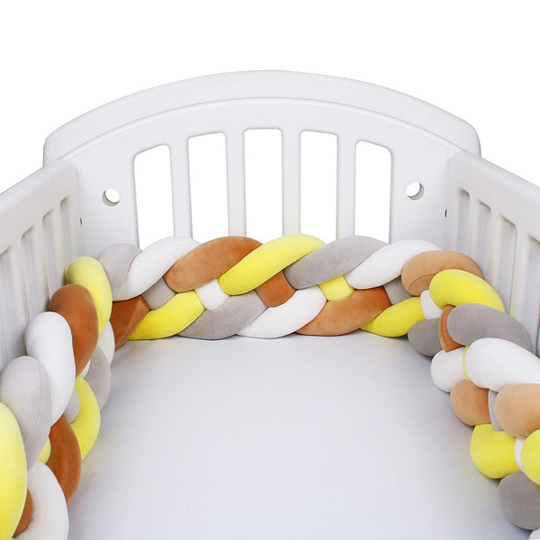 Braided Cot Bumpers, Wrap Around Cotton Crib Bumper, 4 Knotted Handmade ...