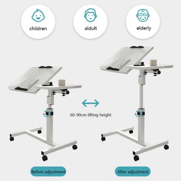 Adjustable Overbed Table with Wheels, Liftable Over Chair Table ...