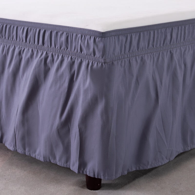 Elasticated Bed Skirt Wrap Around Bed Valance Skirt Dust Ruffled Bed