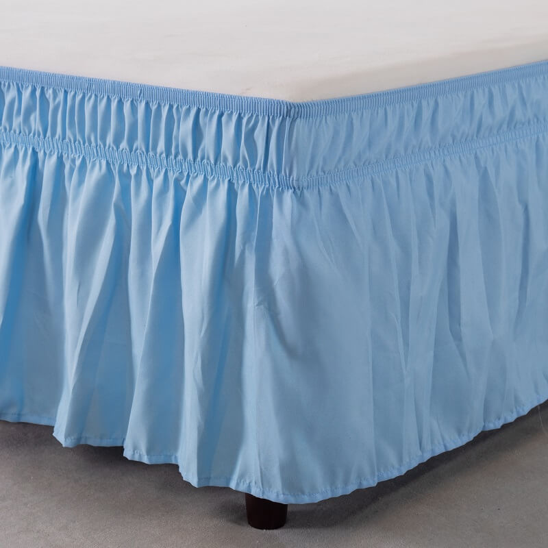 Elasticated Bed Skirt Wrap Around Bed Valance Skirt Dust Ruffled Bed