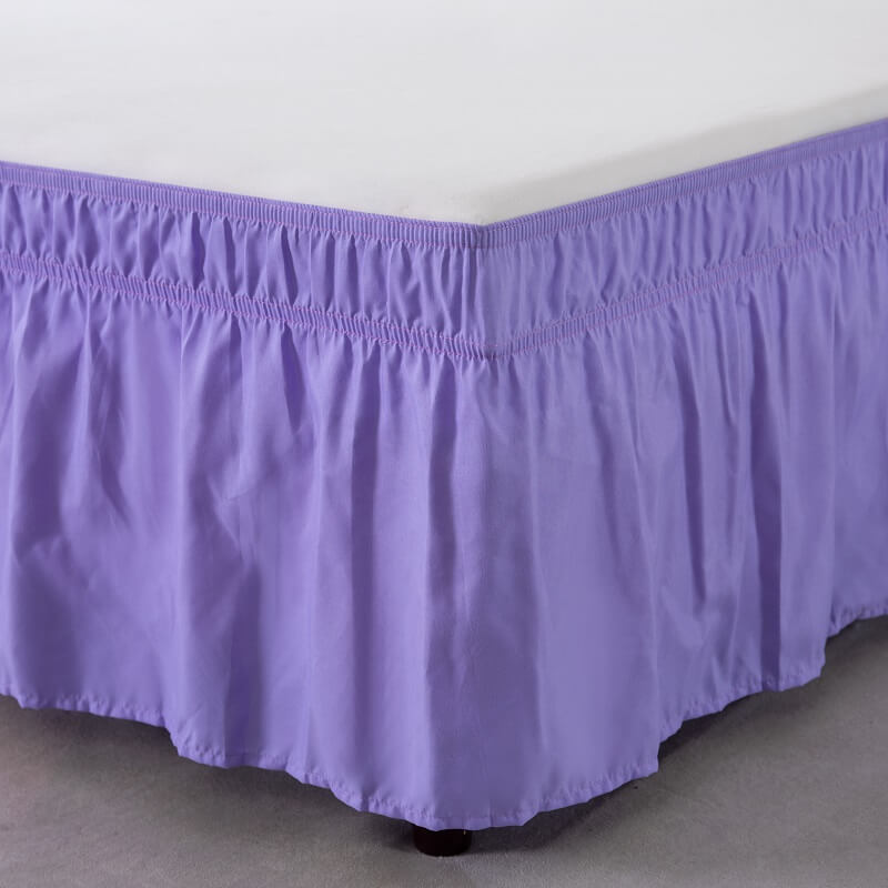Elasticated Bed Skirt Wrap Around Bed Valance Skirt Dust Ruffled Bed