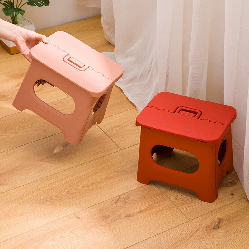 Portable Folding Step Stool, Plastic Step Stool with Handle for Toddles ...