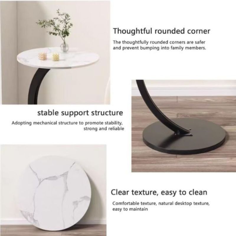 C-shaped Round Edge Coffee Table, Indoor Bedside Table Furniture for ...